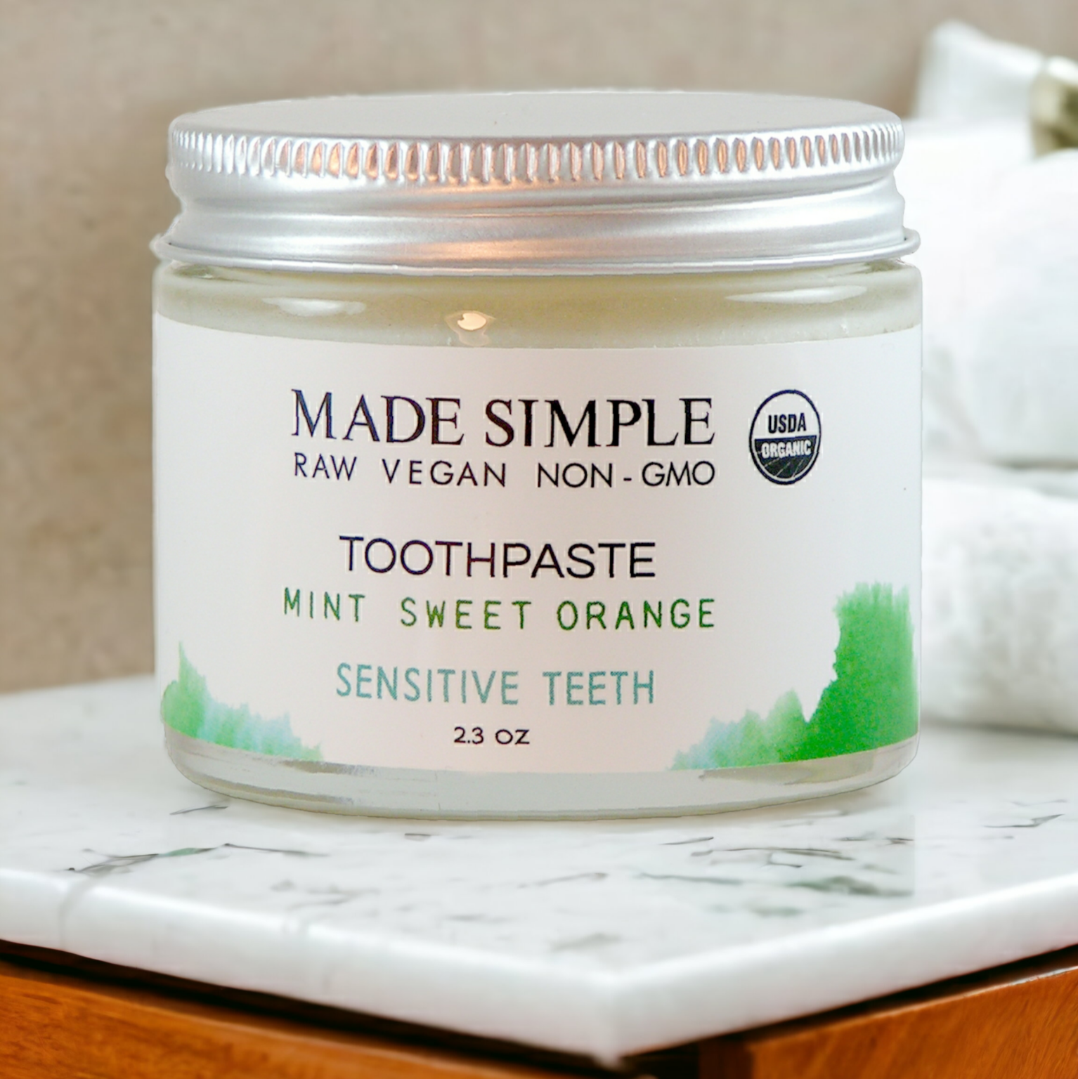 Certified Organic Vegan Toothpaste for Sensitive Teeth