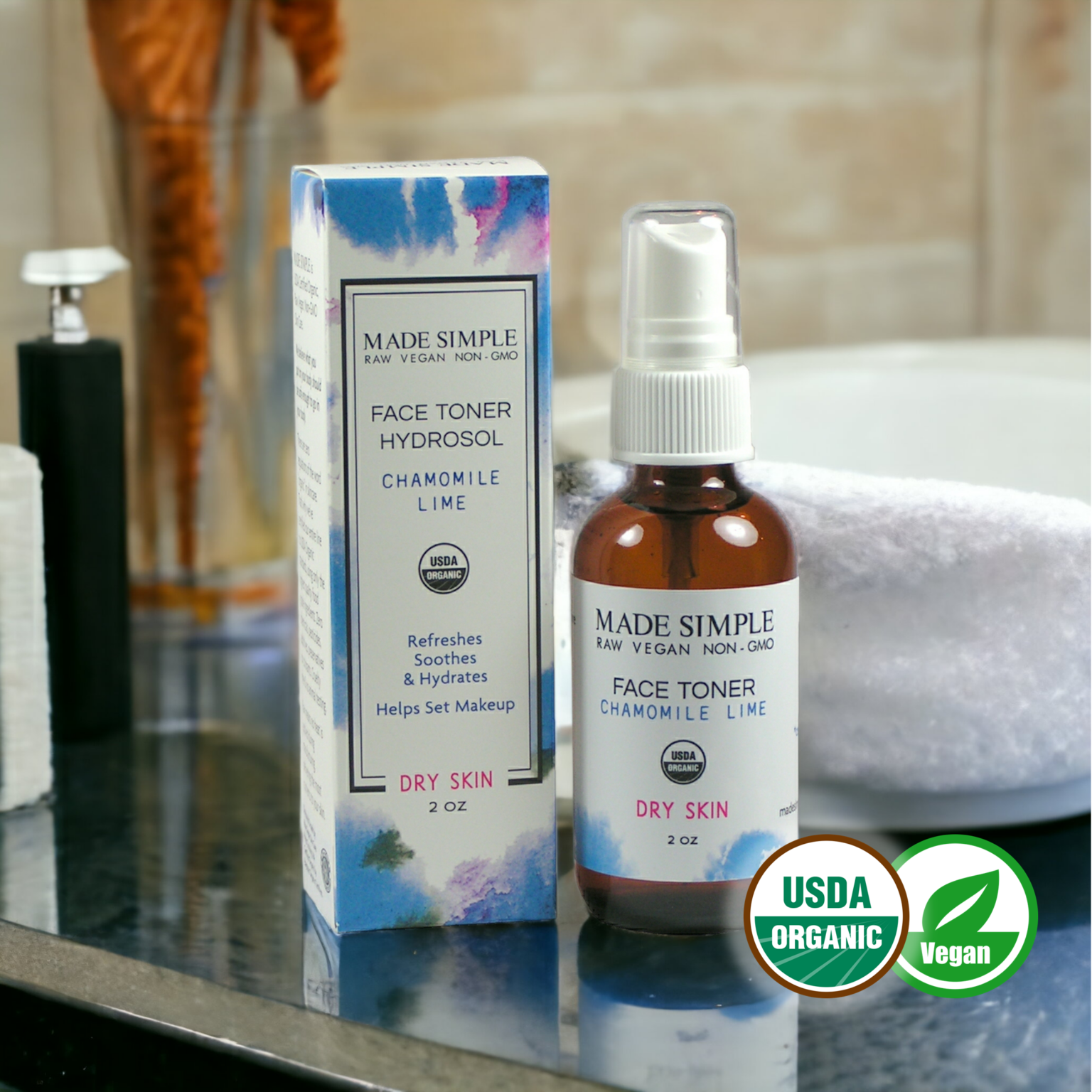 Certified Organic Vegan Toner for All Skin Types