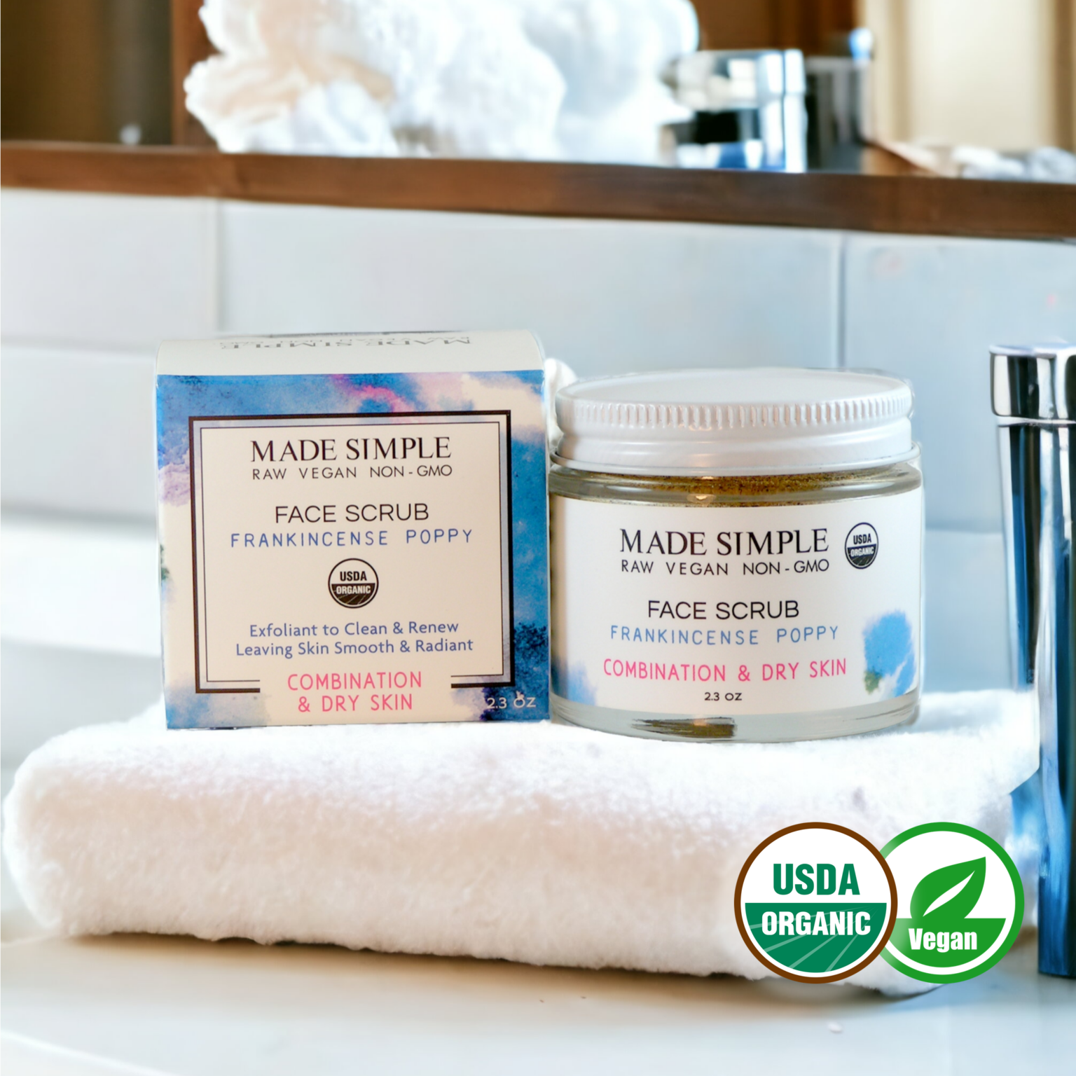 Certified Organic Vegan Scrubs for All Skin Types